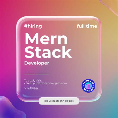 Purezza Technologies On Linkedin Mernstackdeveloper Fulltimejob Purezzatechcareers