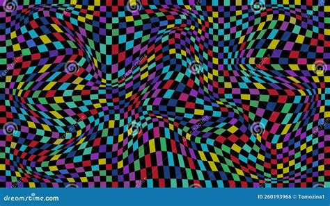 Checkered Background With Distorted Squares Stock Vector Illustration Of Trippy Rectangle
