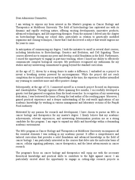 Statment Of Purpose Download Free Pdf Biotechnology Laboratories
