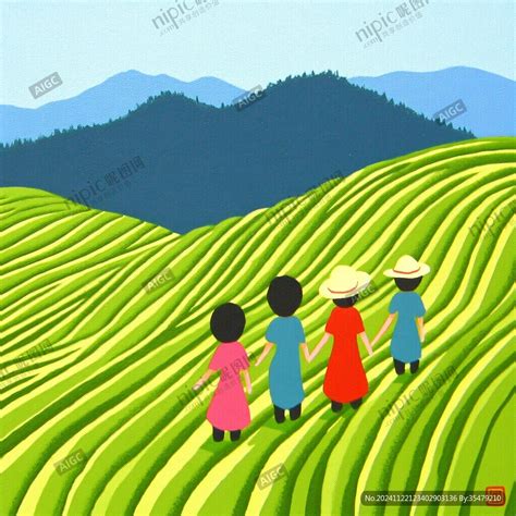 Ai创作图采茶插画 茶山采茶的画 采茶人插画 茶园采茶插画 采茶节合影响装饰背景 茶田插画 茶园风光插画 茶园插画 采茶画面 采茶插图 茶园风景插画 采茶手绘 采茶叶插画 手绘茶园插画 茶山