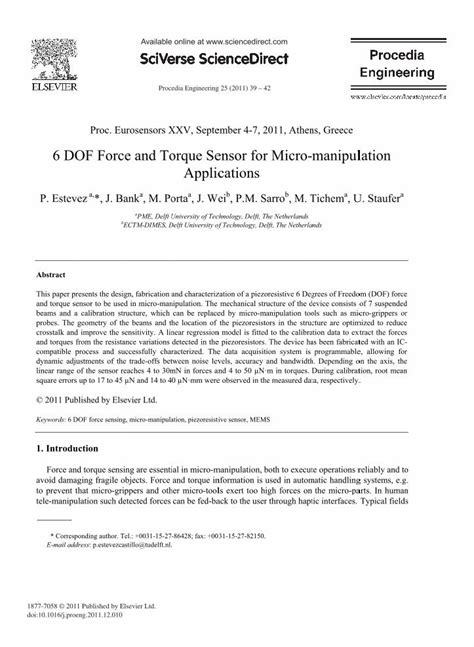 Pdf 6 Dof Force And Torque Sensor For Micro Manipulation Applications Dokumen Tips