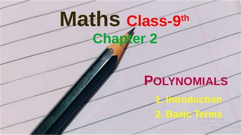 Class 9th Maths Chapter 2 Polynomial Introduction Youtube