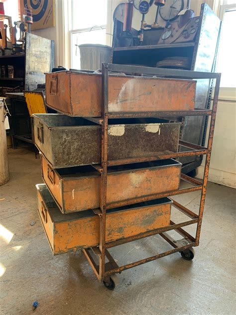 Industrial Cubby Cart Rack Rolling Shelf Cart With Shelves Etsy