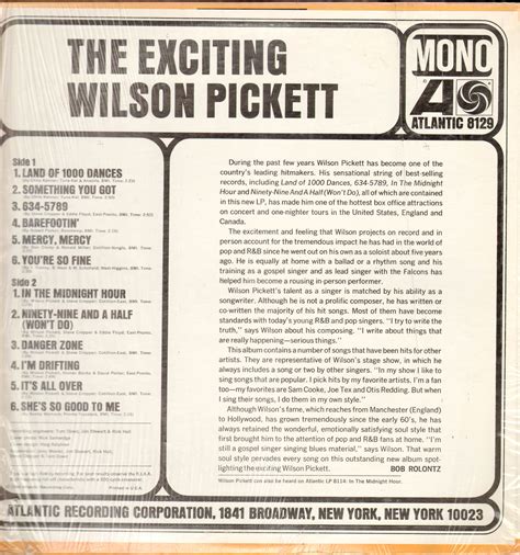 The Exciting Wilson Pickett Original US Mono Issue All Products