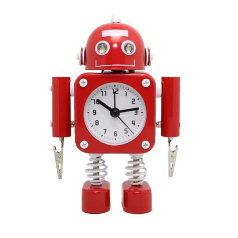 Betus Non Ticking Robot Alarm Clock Stainless Metal Wake Up Clock With
