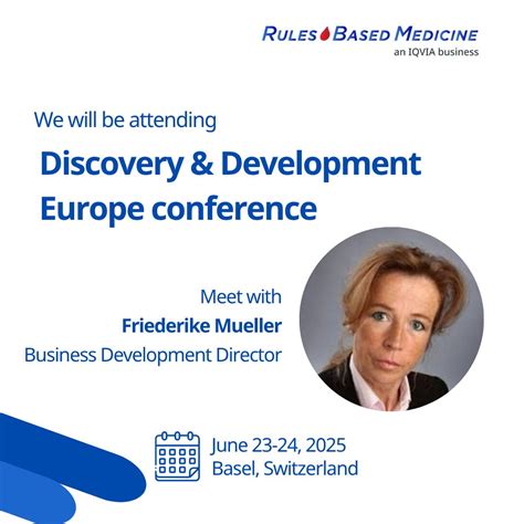 Rbm Is Attending Drug Discovery And Development Europe On June 23 24 In Basel Rules Based