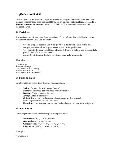 Primeros Conceptos Con Javascript Pdf Script Java Lenguaje De Programación