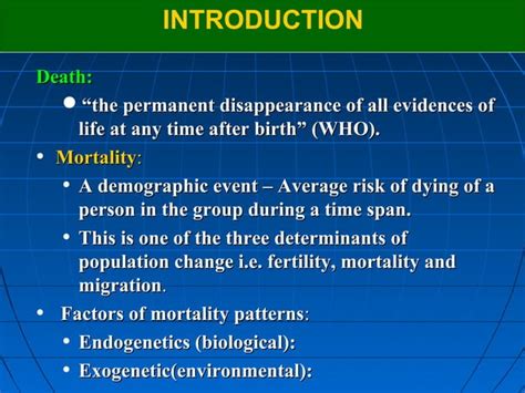 Measures Of Mortality Ppt Pregnancy Reproductive Health