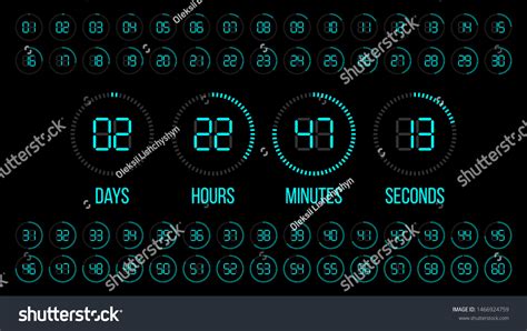 Countdown Timer Scoreboard Days Hours Minutes Stock Vector Royalty