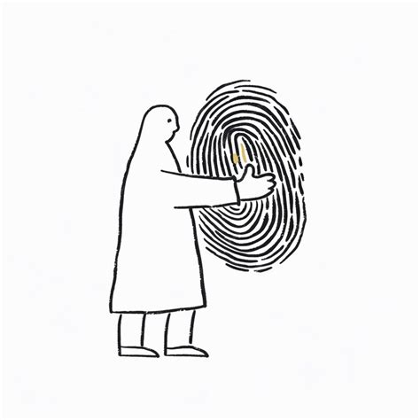 Premium Photo Arafed Drawing Of A Person Holding A Fingerprint In
