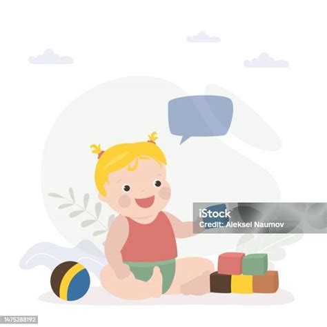 재미있는 아이는 큐브와 공을 가지고 놀아요 유아 소녀는 장난감을 가지고 놀고 있습니다 백인 아기 캐릭터 신생아 귀여운 아기가 다른 장난감으로 바닥에 앉아 있다 놀이 시간