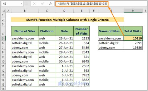 sumifs multiple columns in excel 5 types of application exceldemy