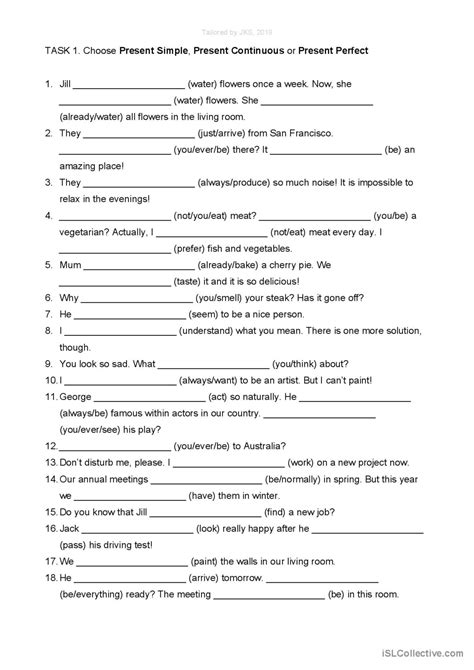 Learn Present Simple And Present Continuous Tenses Esl Worksheets