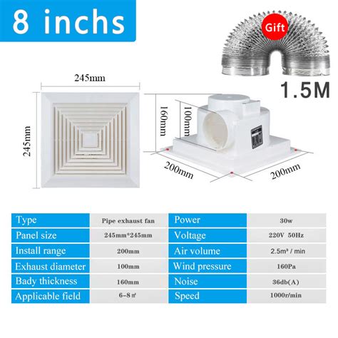 Exhaust Fan Ceiling Silent Ventilator Air Large Suction Louver