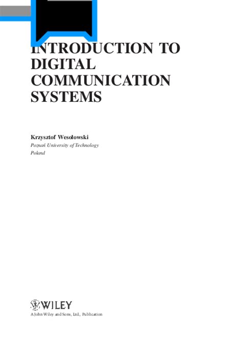 Pdf Introduction To Digital Communication Systems
