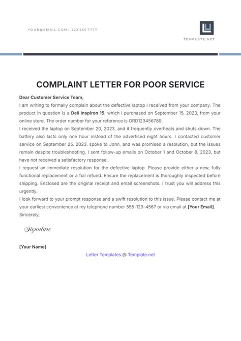 Free Simple Complaint Letter To School Template To Edit Online