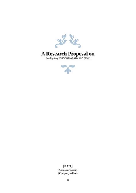 Fire Fighting Robot Using Arduino 360⁰ Research Proposal