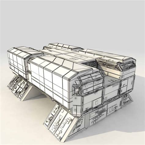 과학 Fi를 미래 지향적 인 건물 F 3d 모델 15 Obj Fbx Max Free3d