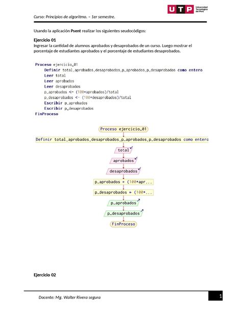 Ejercicios de algoritmo Ejercicios de Diseño de Algoritmos Docsity
