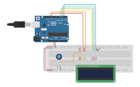 Circuit Design Controlando Um Lcd Tinkercad