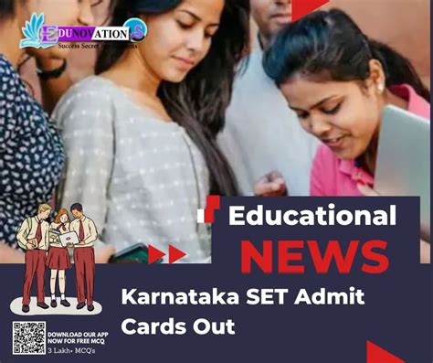 Karnataka Set Admit Cards Out Edunovations