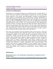 Praneeth Reddy Vangala Docx Mac Donalds Case Study Docx Praneeth