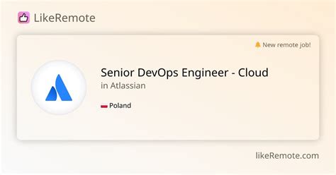 📩 Senior Devops Engineer Cloud At 🏢 Atlassian 📍remote Job In 🇵🇱 Poland R Likeremote