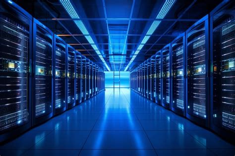 Premium Ai Image Datacenter Interior Exploration Generative Ai