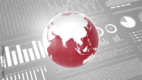 Earth Globe Rotating And Uhd Infographics Data Chart Numbers And Statistics Stock 비디오 Adobe