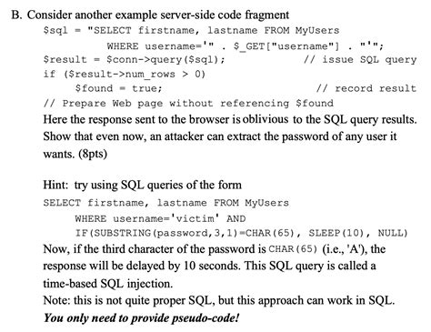 solved consider another example server side code fragment