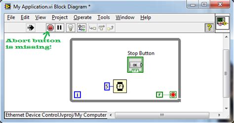 always show abort button on block diagram ni community