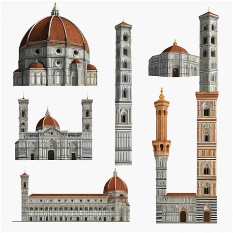 Premium Vector A Drawing Of A Building With A Tower That Has A Clock On It