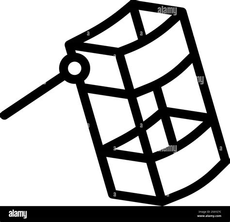 Box Kite Fly Line Icon Vector Box Kite Fly Sign Isolated Contour Symbol Black Illustration