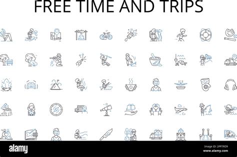 Free Time And Trips Line Icons Collection Cyberspace Coding