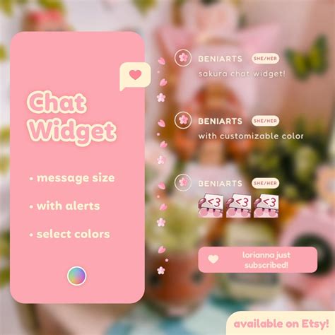 Sakura Custom Chat Widget For Twitch Streamelements Obs Etsy