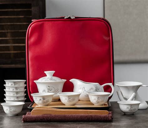 Китайский сервиз для чайной церемонии в чехле фарфор, цена 1700 грн ...