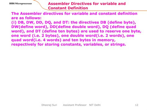 Time Delay Programs And Assembler Directives 8086 Pptx