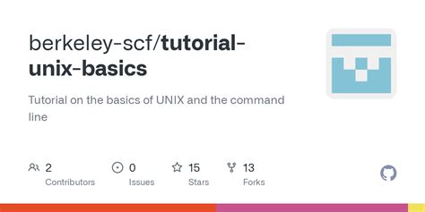 Github Berkeley Scftutorial Unix Basics Tutorial On The Basics Of Unix And The Command Line
