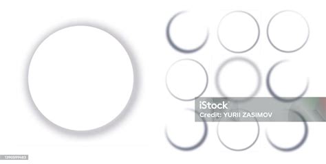 부드러운 가장자리가있는 사실적인 둥근 그림자 투명한 배경에 고립 된 회색 둥근 그림자 0명에 대한 스톡 벡터 아트 및 기타