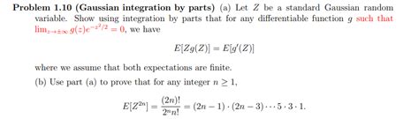 Solved Problem 1 10 Gaussian Integration By Parts A Let