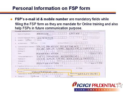 FSP Form Filling Guidelines FSP Form Should Be