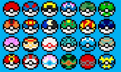 Pixel Art Toute Les Pokeball Chtoby Pomnili