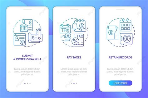 Progression Of Payroll Processing On A Mobile Onboarding App Screen