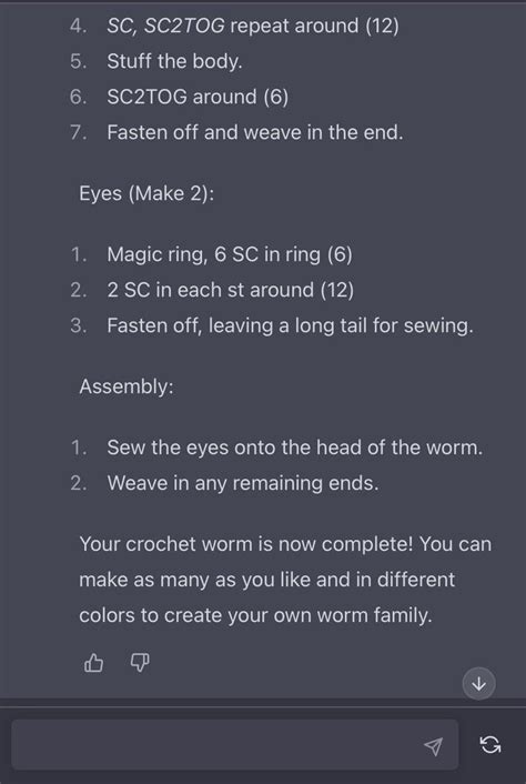 Asked Chat Gpt To Write Me A Worm Pattern Rcrochet