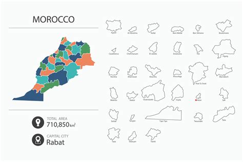 Mapa De Marruecos Con Mapa Detallado Del País Elementos Del Mapa De