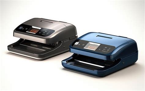 Premium AI Image Printer And Scanner Sitting Side By Side Efficient Office Equipment Setup