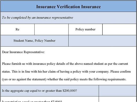 Insurance Verification Form Editable Pdf Forms