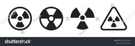 Radioactive Symbol Icon Set Round Triangle Stock Vector Royalty Free 2203377109 Shutterstock