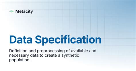 Data Specification Metacity
