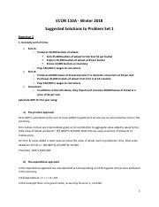Problem Set 1 Solutions Pdf ECON 110A Winter 2018 Suggested Solutions To Problem Set 1